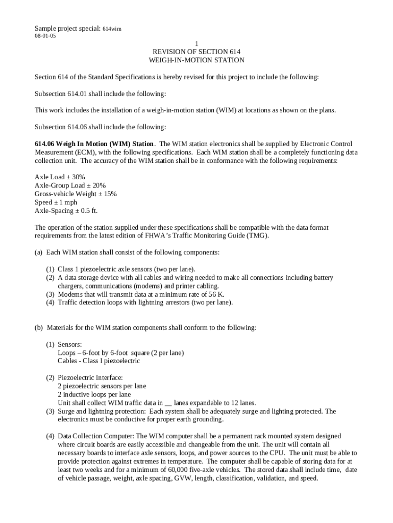 PORTABLE WEIGH-IN-MOTION FOR PAVEMENT DESIGN Doc Template | pdfFiller