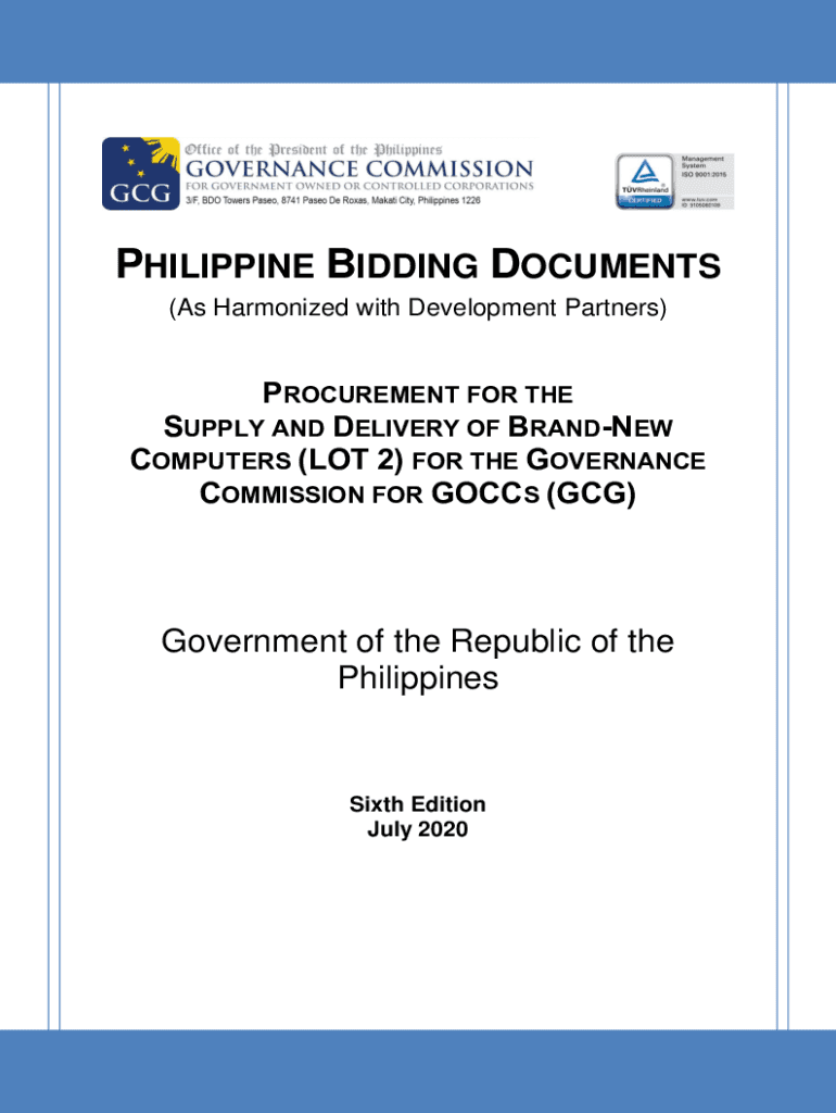 Fillable Online gcg gov Bidding Documents - Various Desktops -DICT Fax Email Print - pdfFiller