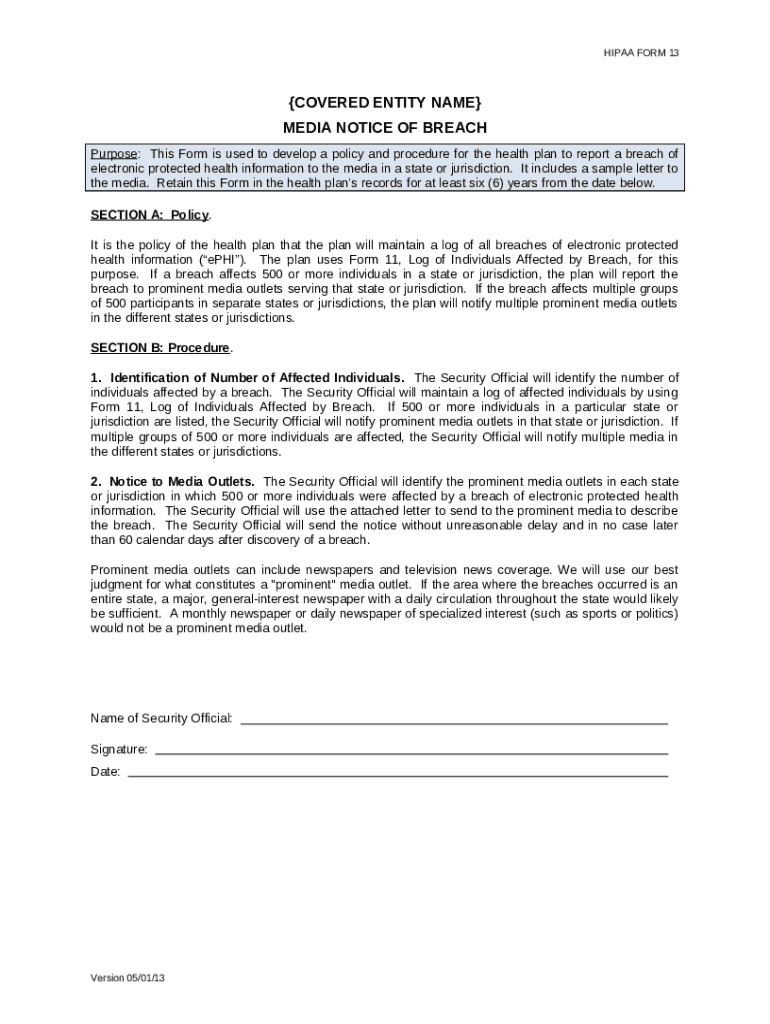 What are the HIPAA Breach Notification Requirements? Doc Template ...