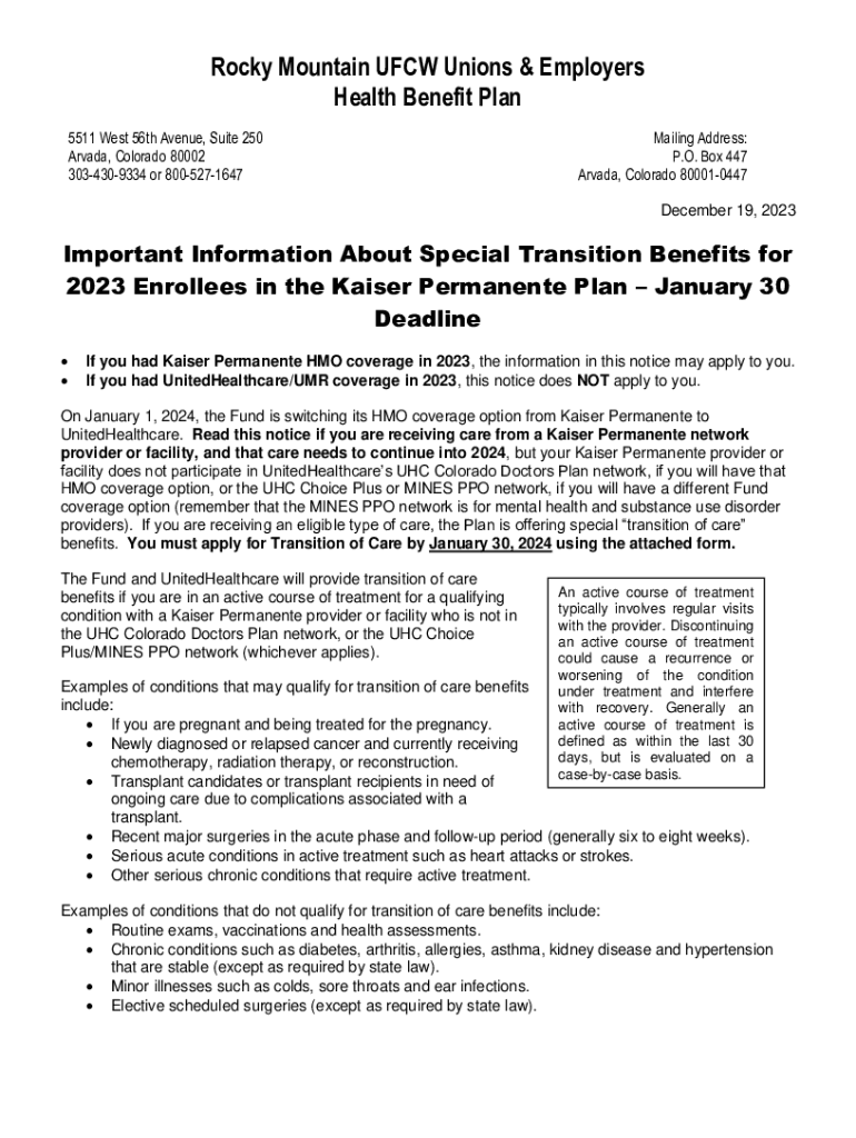 Fillable Online Rocky Mountain UFCW Unions & Employers Health Benefit ...