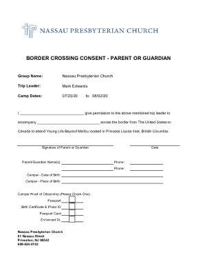 Fillable Online Mandatory Forms- Border Crossing Documents Fax Email Print - pdfFiller
