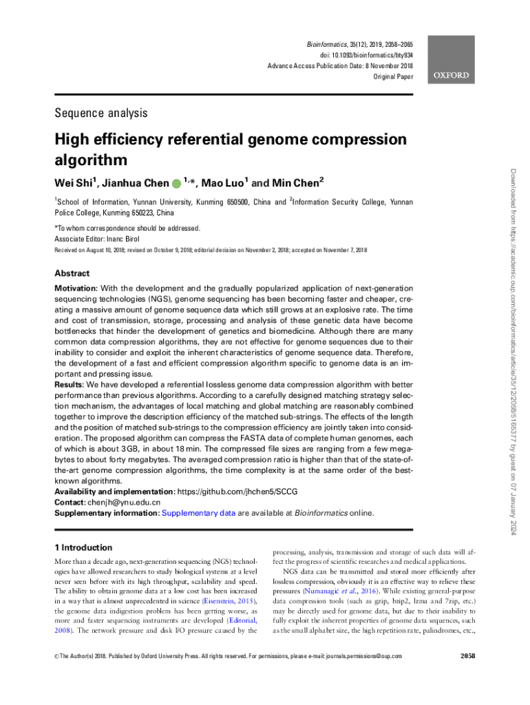 Fillable Online A new efficient referential genome compression technique ... Fax Email Print ...