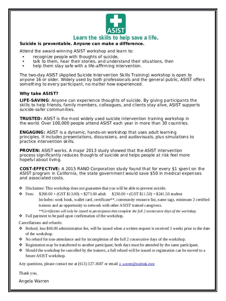 ASIST-registration--May-2023.docx Doc Template | pdfFiller