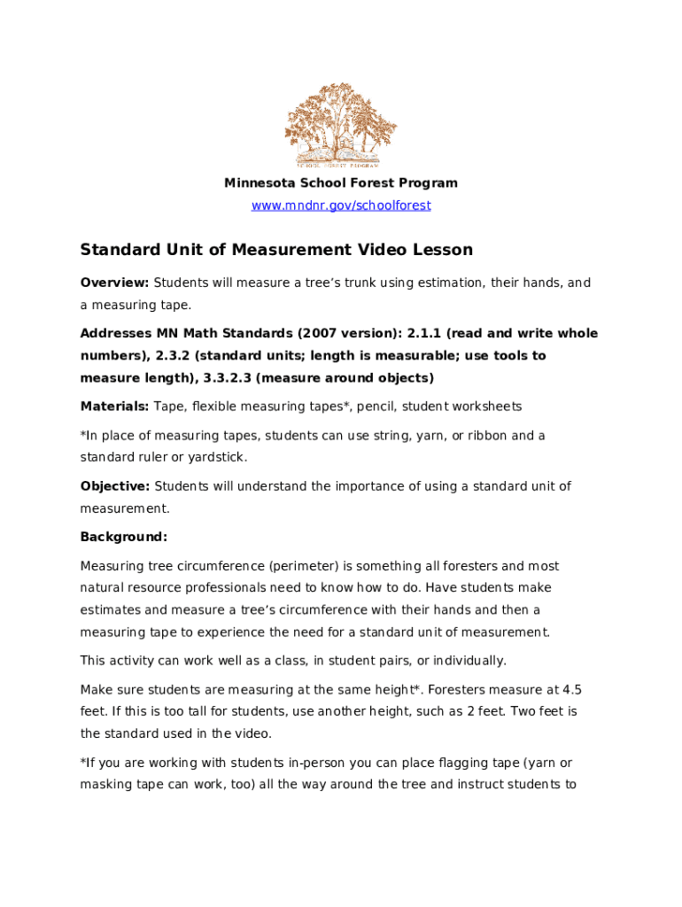 Standard Unit of Measurement Video Lesson. Students will measure a ...