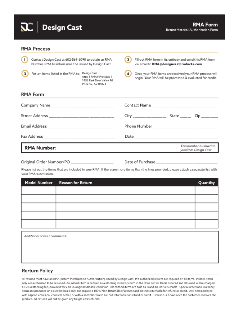 Fillable Online Return merchandise authorization: how to apply RMA to ...