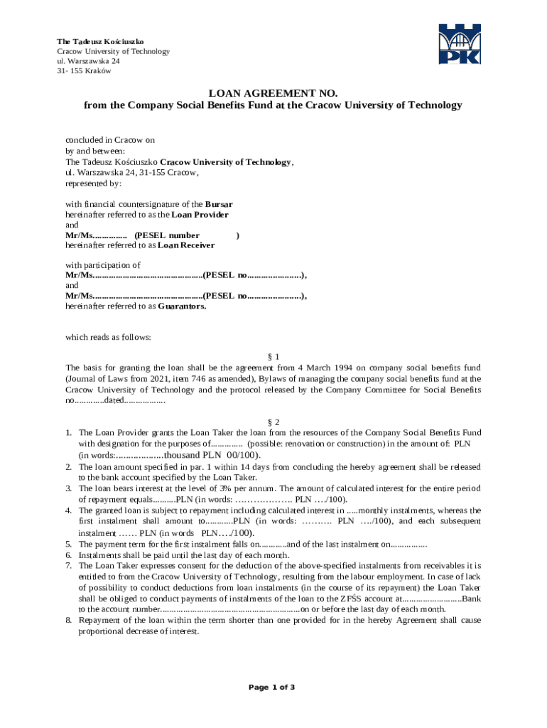 Annex TO THE LOAN AGREEMENT Doc Template | pdfFiller
