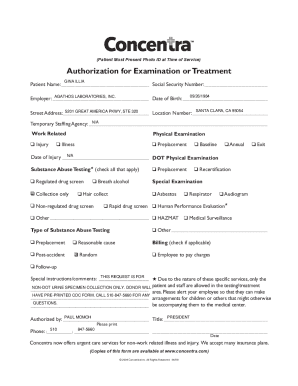 Fillable Online fillable treatment authorization formR Fax Email Print ...