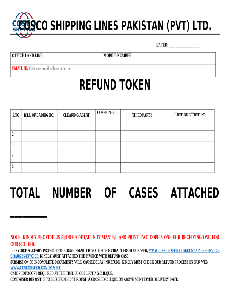 Refund Request .docx - Cosco Shipping Lines ... Doc Template | pdfFiller