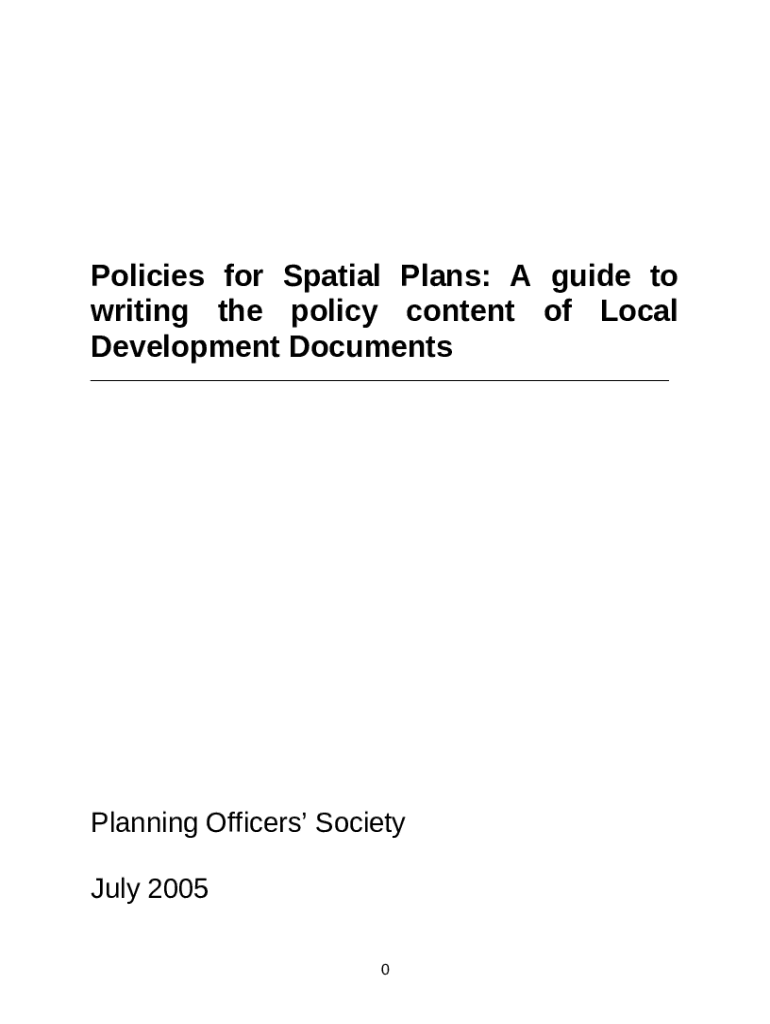 Policies for spatial plans: a guide to writing the ... Doc Template ...
