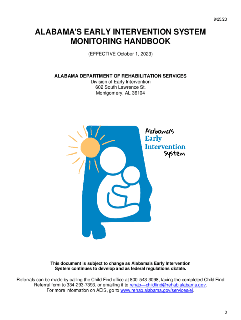 Fillable Online Alabama's Early Intervention System monitoring handbook ...