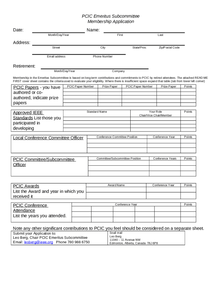 PCIC Emeritus Subcommittee Doc Template | pdfFiller