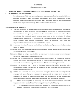Policy on the Establishment and Functioning of Ward ... Doc Template | pdfFiller