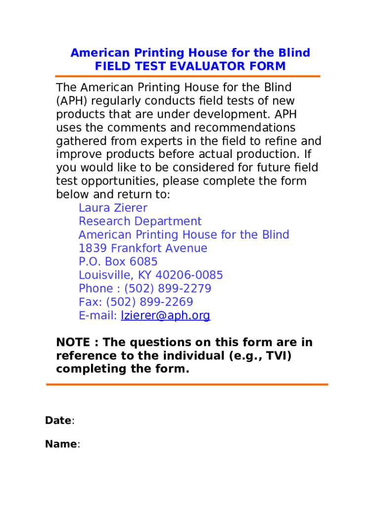 FIELD TEST EVALUATORS NEEDED. Field Tester Doc Template | pdfFiller