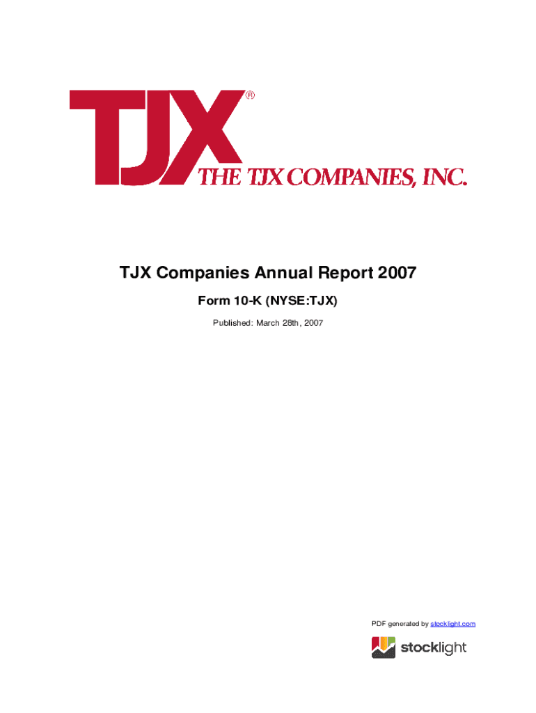 Fillable Online TJX Companies, Inc.- Annual Report, Proxy Statement ...