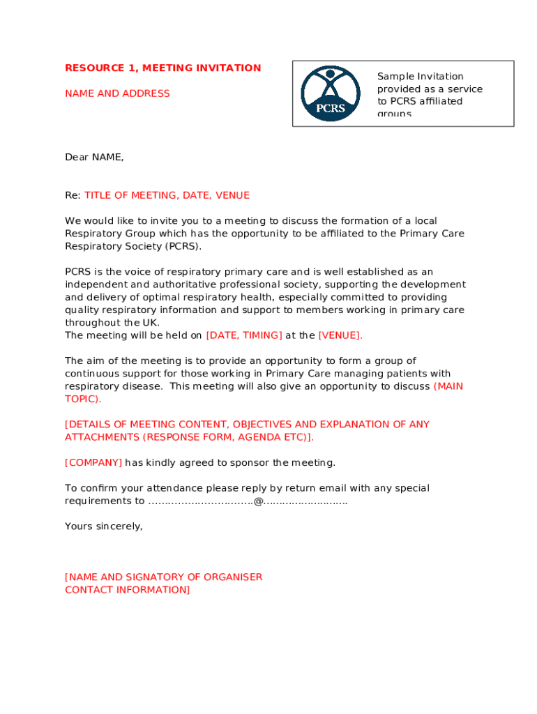 Official Meeting Invitation E-Mail Sample (With Tips) Doc Template ...