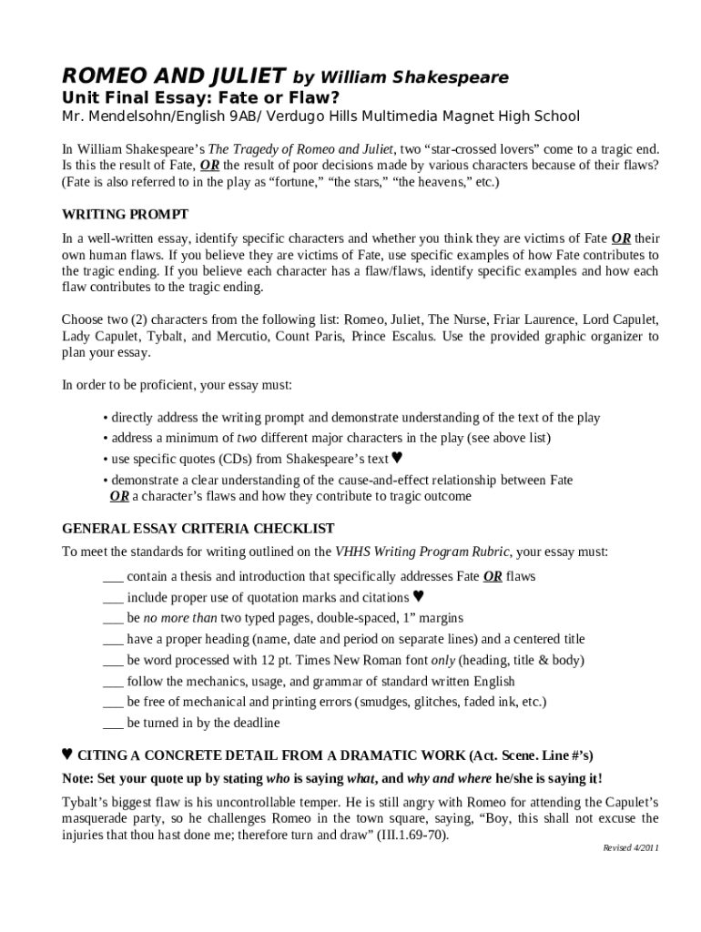 Romeo and Juliet- A Tragedy or a Tragic Misunderstanding ... Doc ...