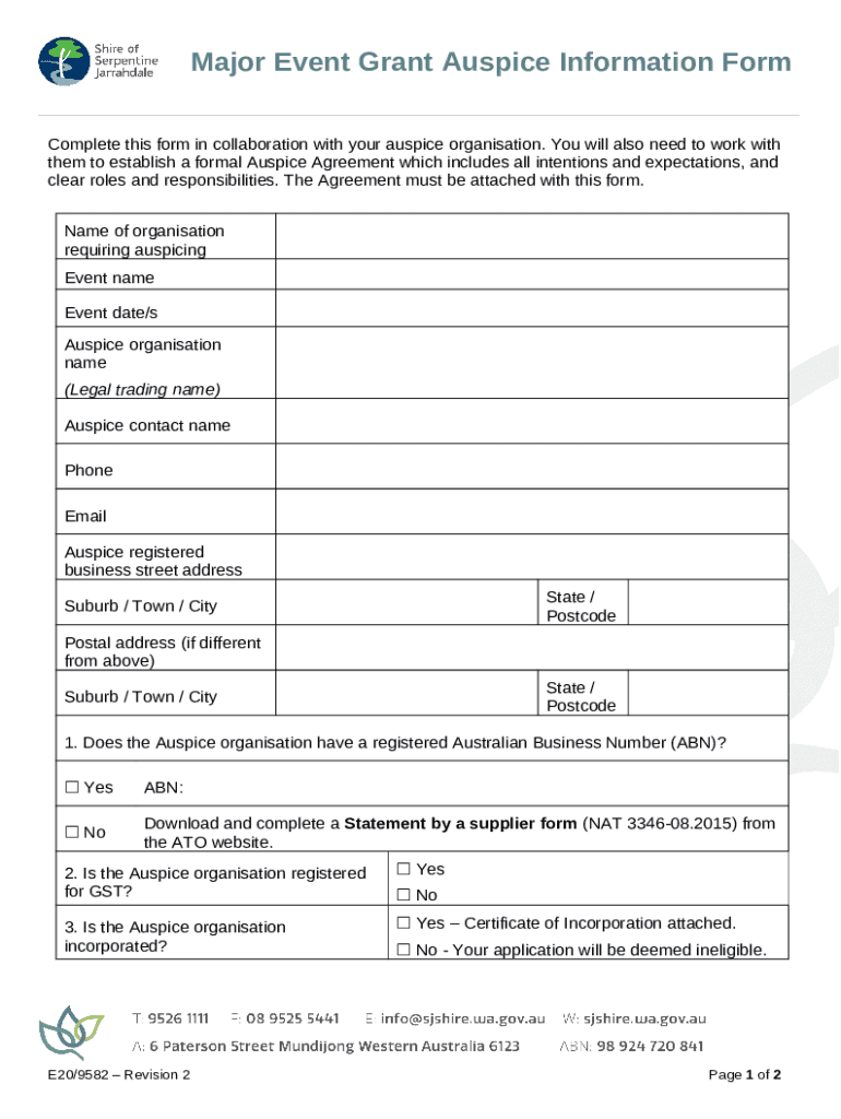 What is an Auspice Agreement? - OpenLegal Doc Template | pdfFiller