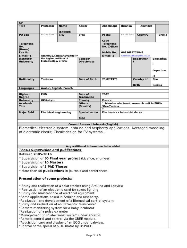 ISBS SFAX - Institut Suprieur de Biotechnologie de Sfax Doc Template ...
