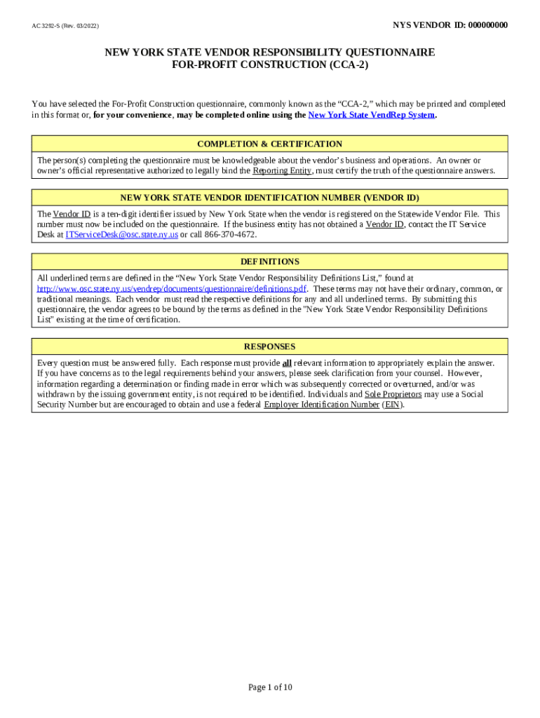 Vendor Responsibility 2013-2023 - Fill Out and Sign ... Doc Template ...