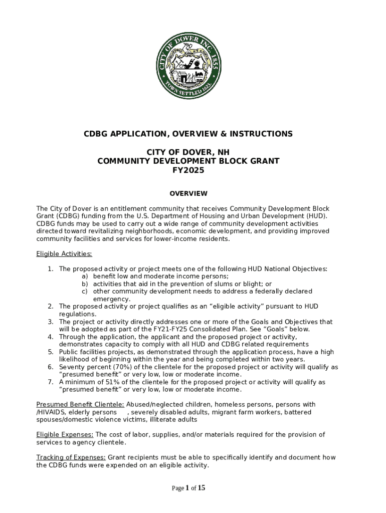 CDBG 101: An Overview of National Objectives and Eligible ... - dover ...