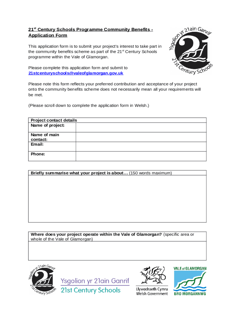 Vale 21st Century Schools - Community Benefits - Application Doc ...