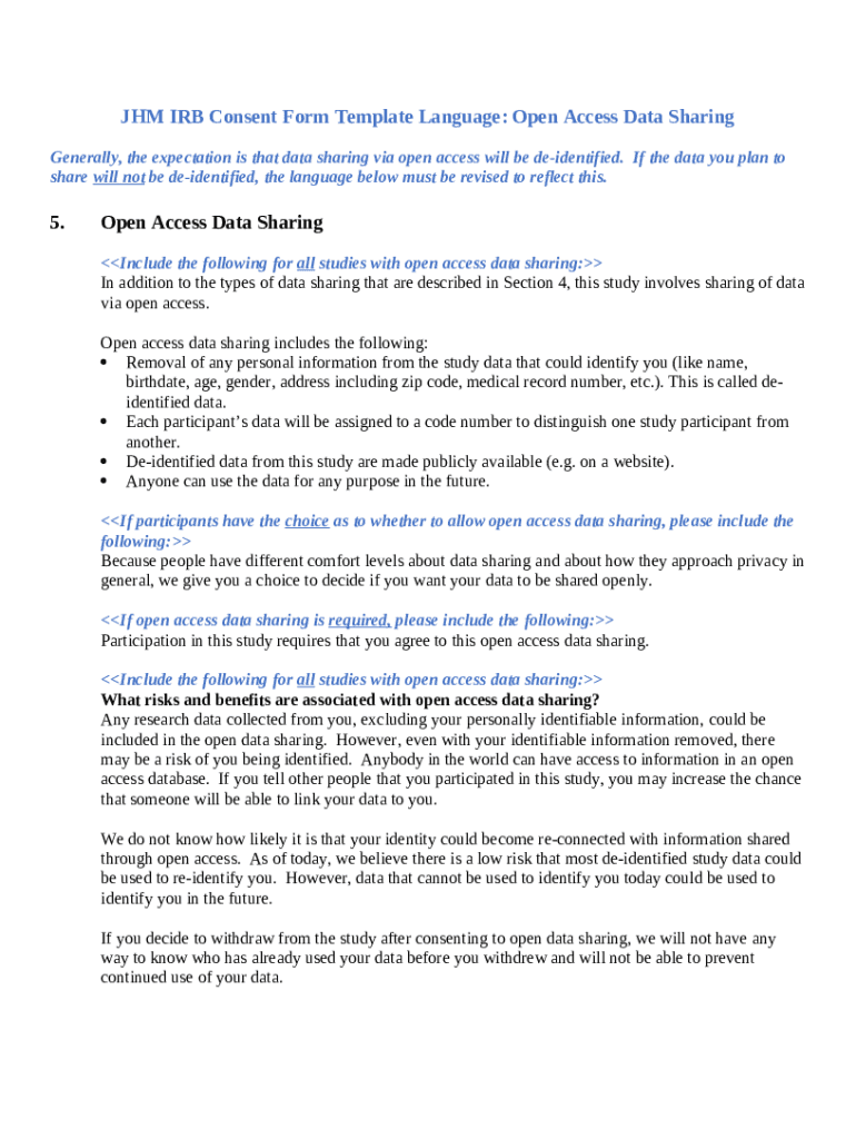 IRB and Consent Examples Wiki Doc Template | pdfFiller