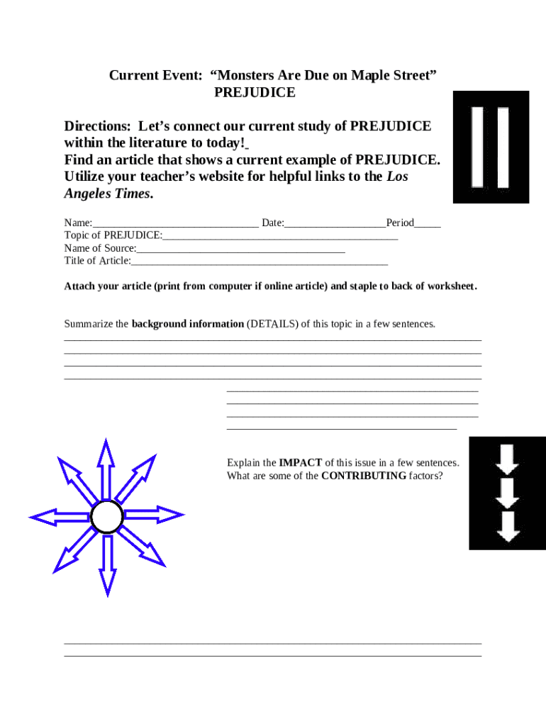 Current Events Assignment Worksheet Doc Template | pdfFiller