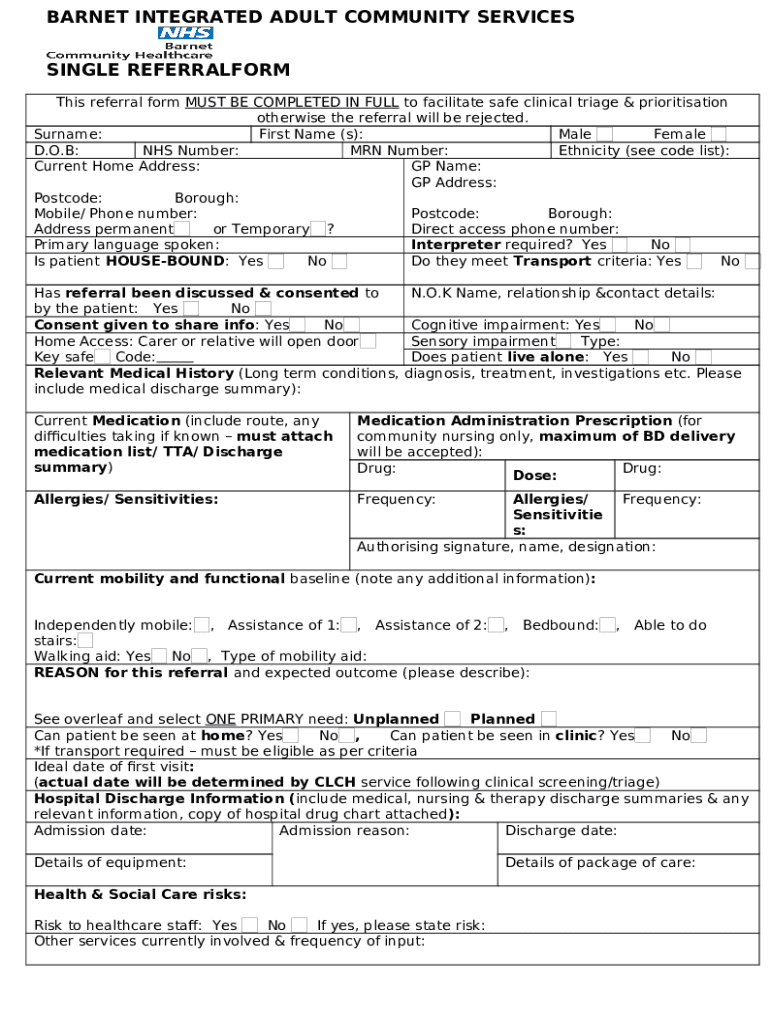 Emergency Referral Doc Template | pdfFiller