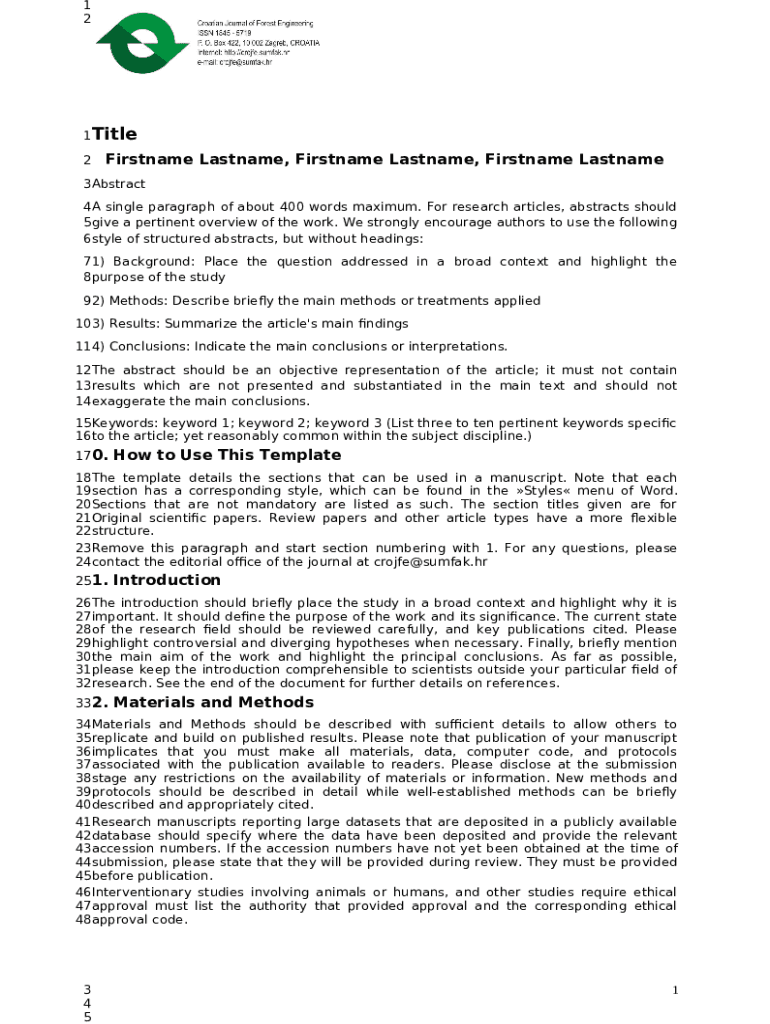 Type of the Paper.docx - 1 1 Type of the Paper Article Doc Template ...