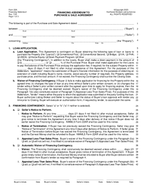 Fillable Online Form 22A. Financing Addendum to Purchase & Sale ...