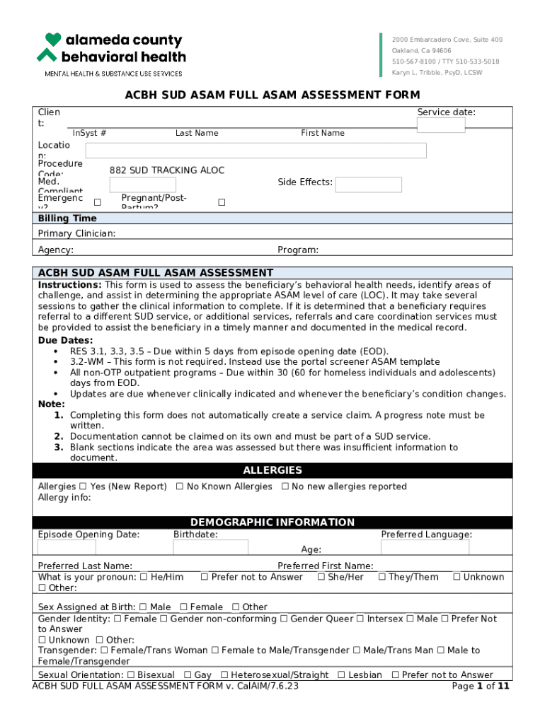 Addiction Severity Index (ASI) & American Society of Addiction ... Doc ...