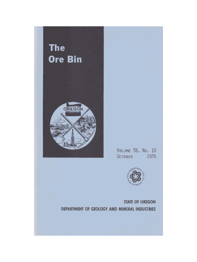 Fillable Online Administrative Report Or PublicationThe Ore Bin ; Vol ...