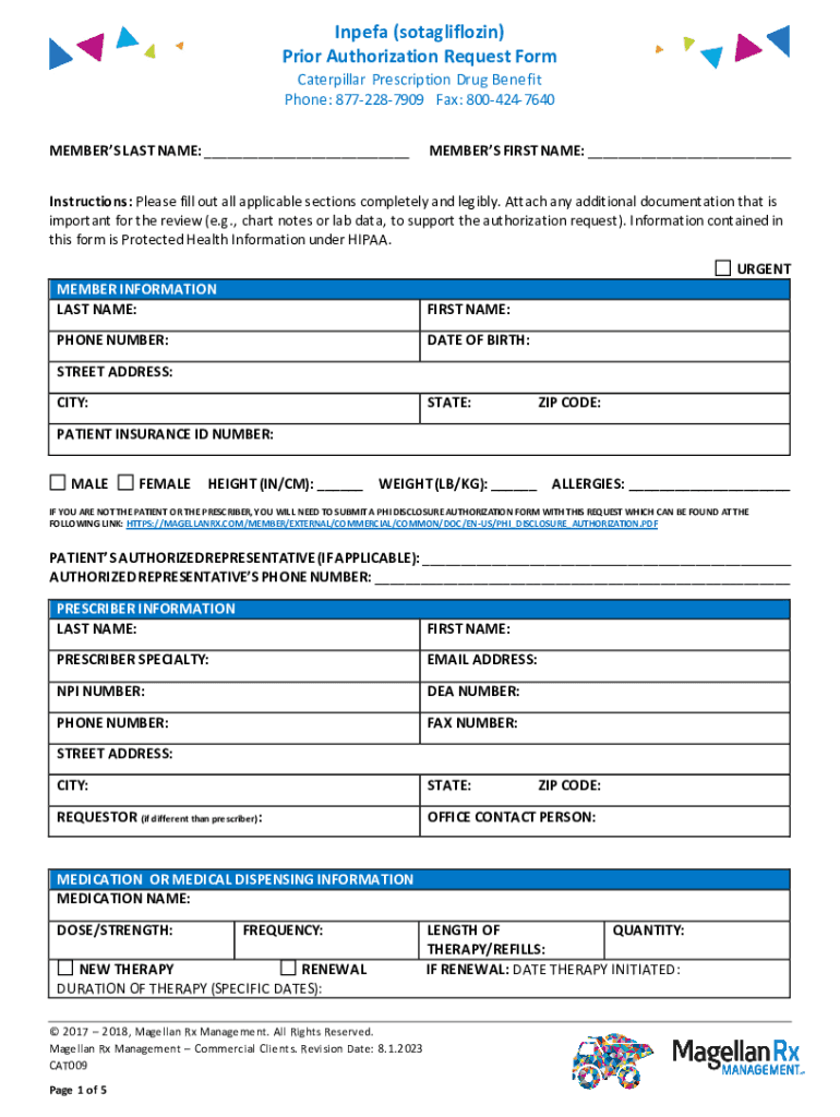 Fillable Online Inpefa (sotagliflozin) Prior Authorization Request Form ...