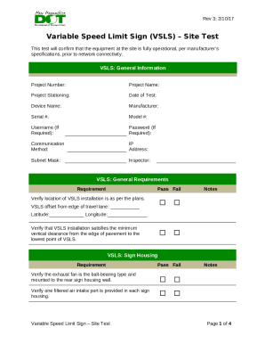 Evaluation of a Variable Speed Limit System for Wet and ... Doc Template | pdfFiller