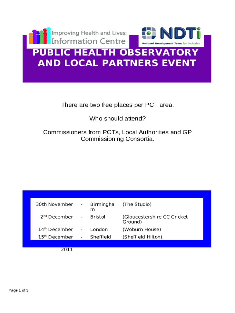 Primary care-led commissioning: applying lessons from the ... Doc Template | pdfFiller