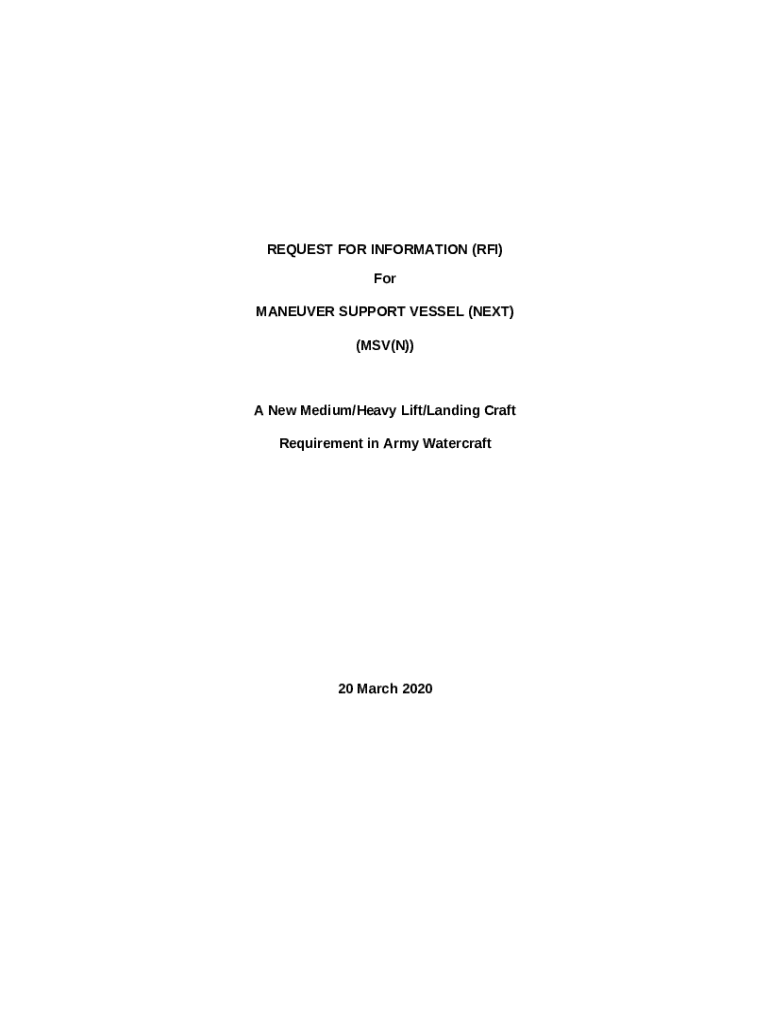 US Army issues RFI for new beachable maneuver support ... Doc Template ...