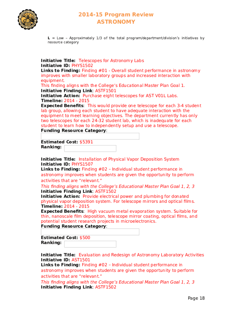 Section I - Accomplishments and Status of 2013 Program Review Report ...