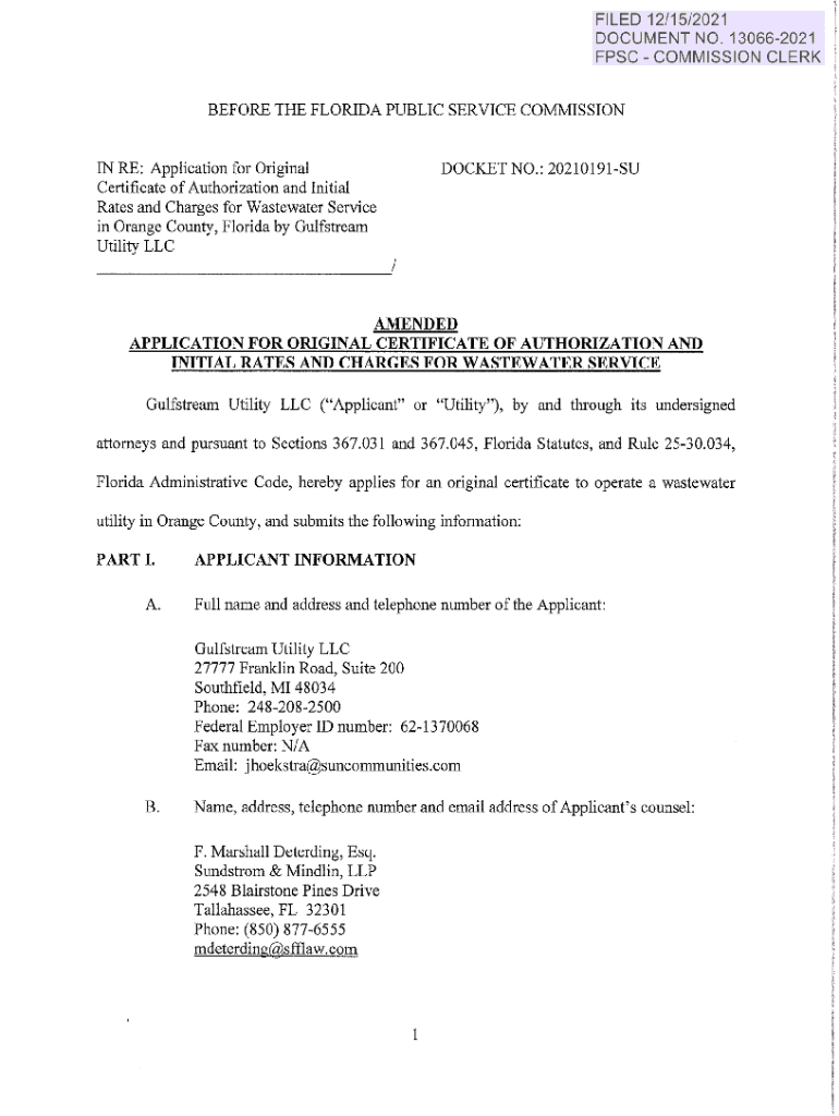 Fillable Online In Re: Application for Original Certificate of ...