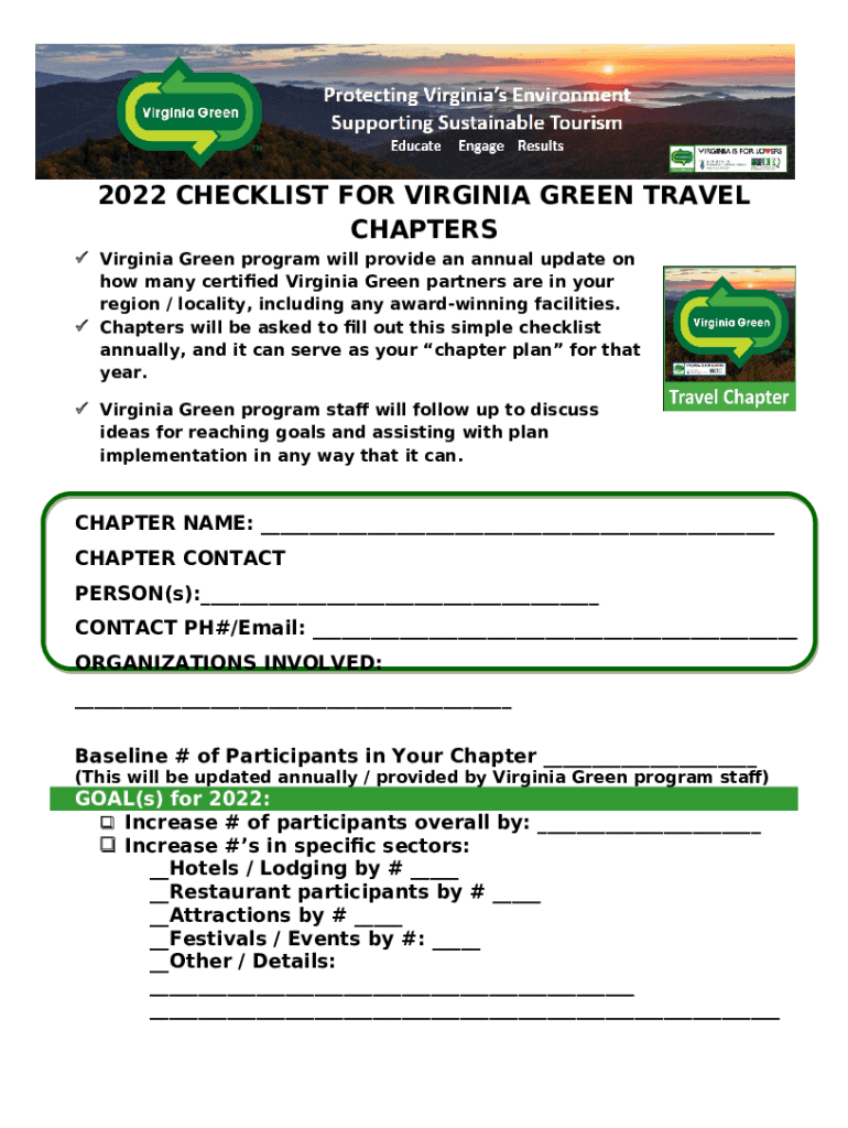 how to become a virginia green travel chapter Doc Template | pdfFiller