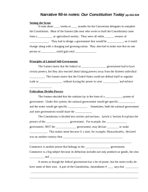 Narrative fill-in notes Doc Template | pdfFiller