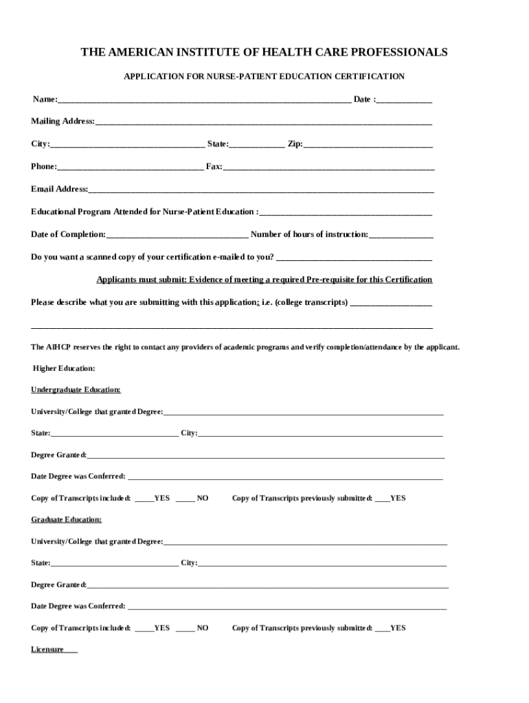 Nursing Professional Development Certification (NPD-BC) Doc Template | pdfFiller