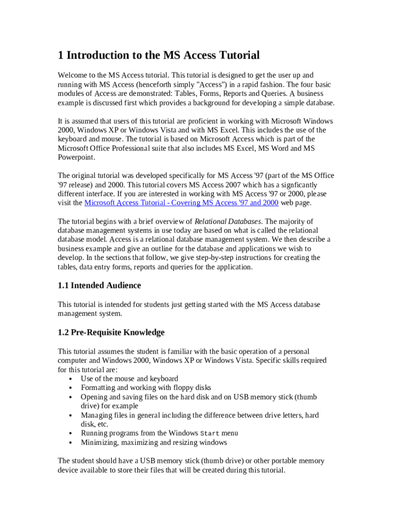 Getting Started With Microsoft Access The First Steps Youtube Doc Template Pdffiller