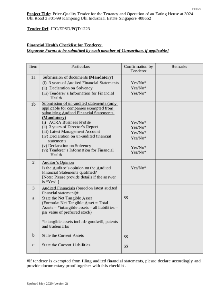DECLARATION S AND FINANCIAL HEALTH CHECKLIST Doc Template | pdfFiller