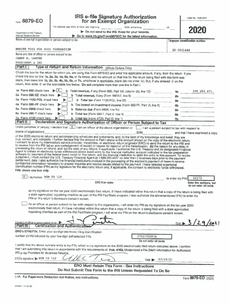 Fillable Online Marine Toys For Tots Foundation - Full Filing ...