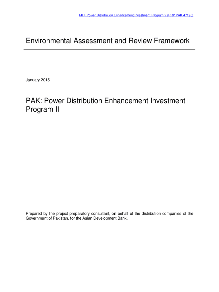 Fillable Online EARF. This environmental assessment and review ...