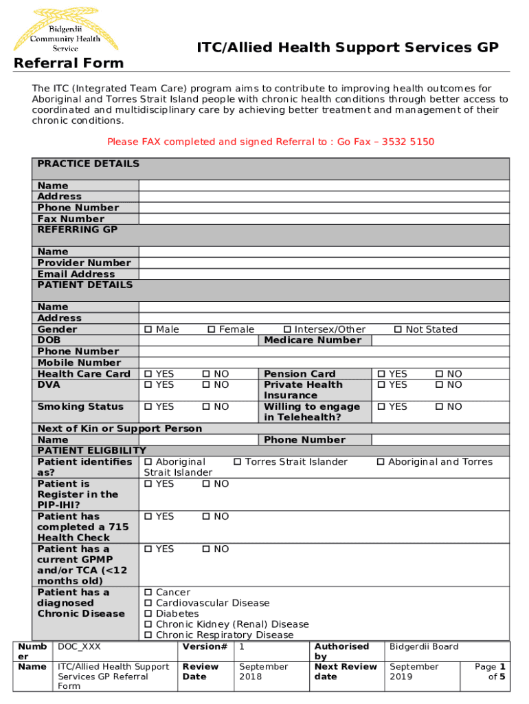 Integrated Team Care - NPA Family and Community Services Doc Template ...