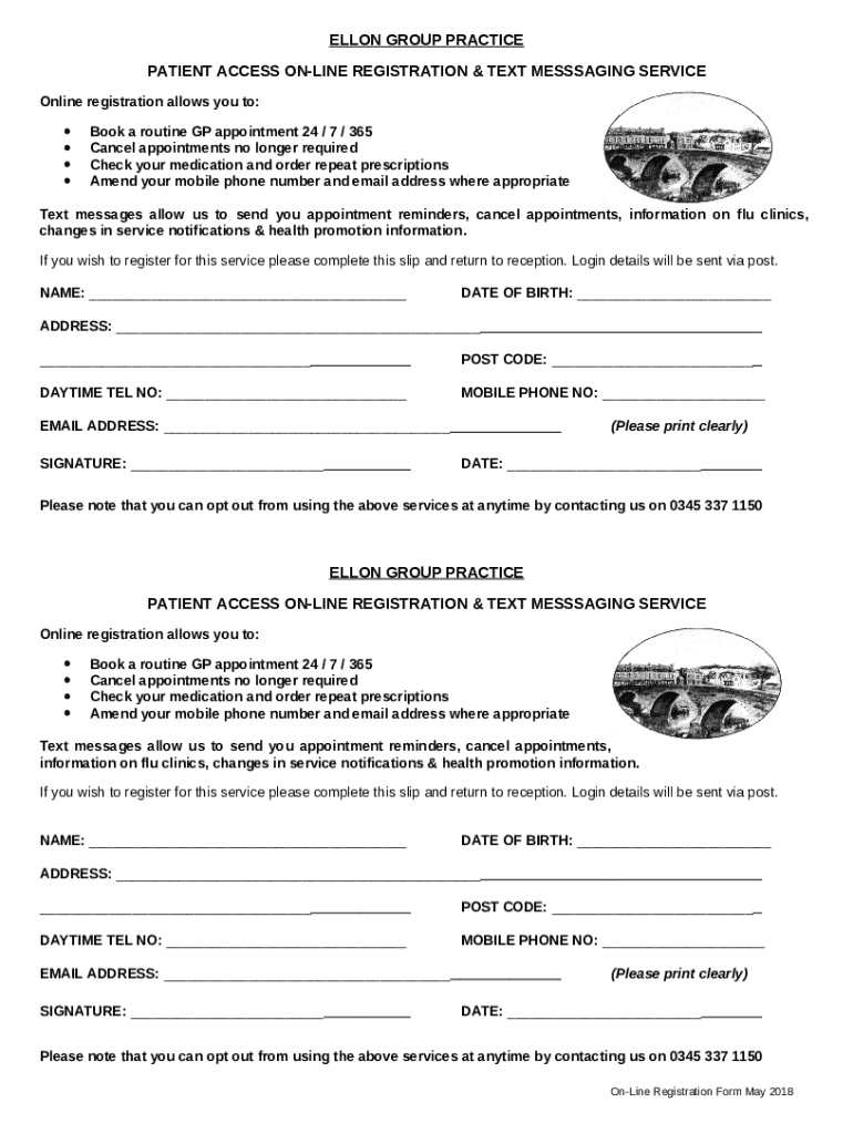 Register for Patient Access Online Services Doc Template | pdfFiller