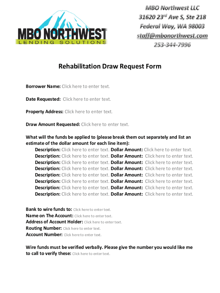Fillable Online How to fill out our Rehab Draw Request Form - YouTube ...