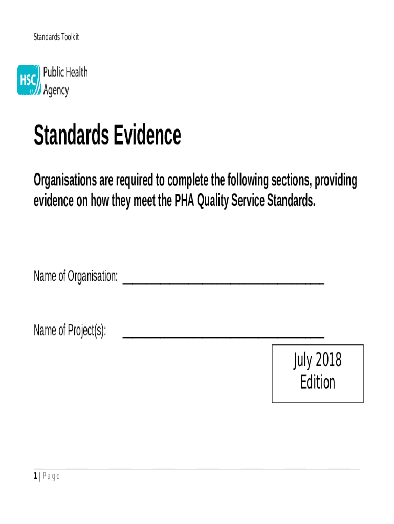 Overview of PHA quality standards for services promoting ... Doc Template | pdfFiller