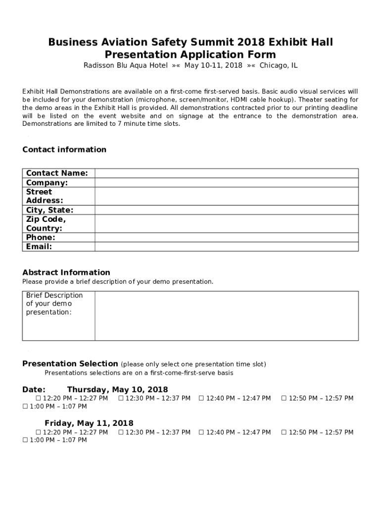 Exhibit-Hall-Presentation-Application-. ... Doc Template | pdfFiller